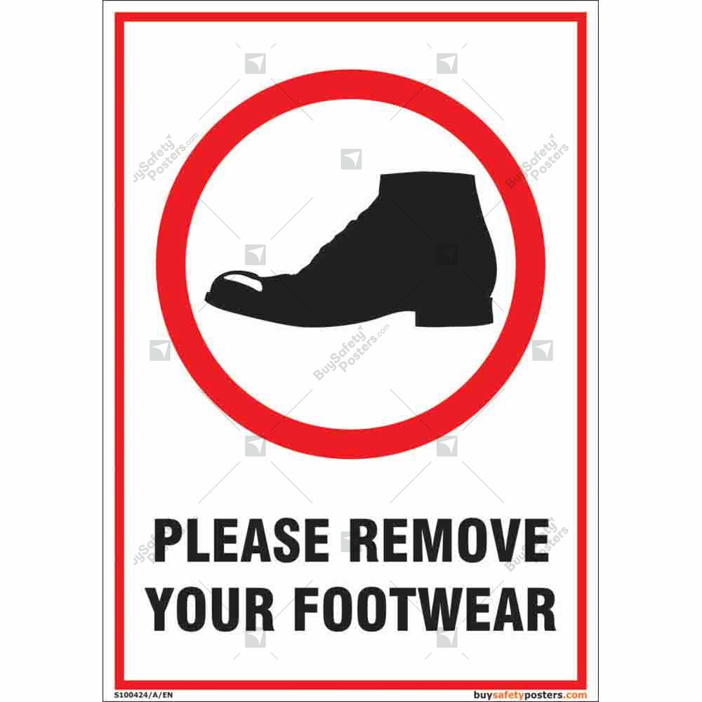Please PLEASE REMOVE YOUR SHOES A4 Size Poster Self 49 OFF