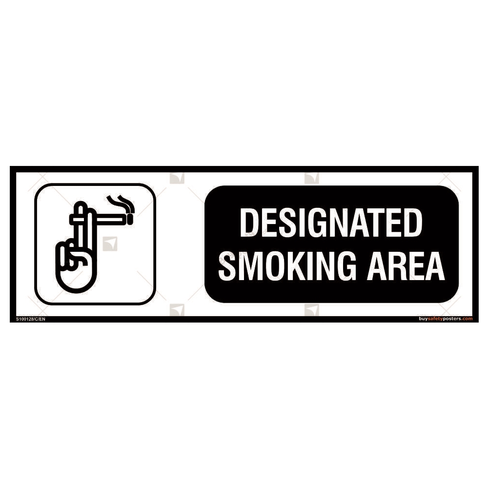 Vsafety Designated Smoking Area Prohibition Sign Landscape 400mm X