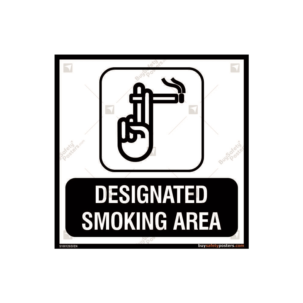 Designated Smoking Area Arrow Right Ssp009 Sign Notice: Designated